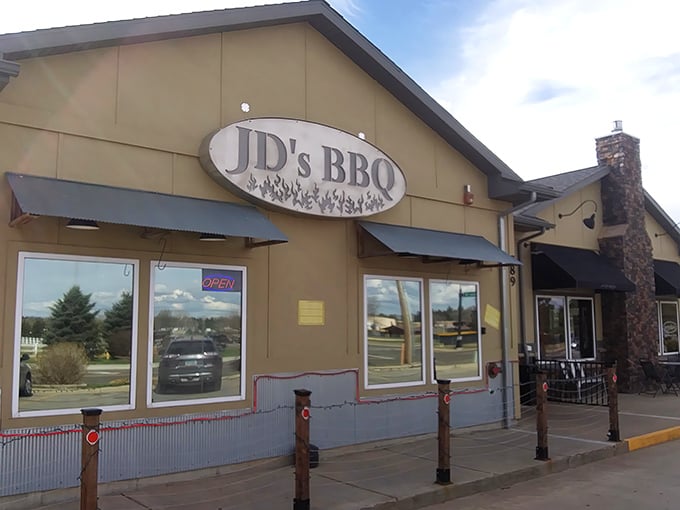 Welcome to BBQ paradise! JD's exterior might be unassuming, but inside lies a smoky wonderland that'll make your taste buds do a happy dance.
