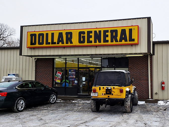 Welcome to the yellow brick road of savings! This Dollar General in North Platte, Nebraska, is where bargain hunters' dreams come true.