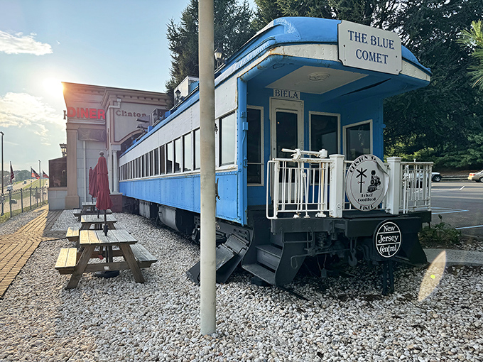 Welcome to flavor town! The Clinton Station Diner's exterior promises a journey through time and taste, with classic charm that'll make your stomach growl.