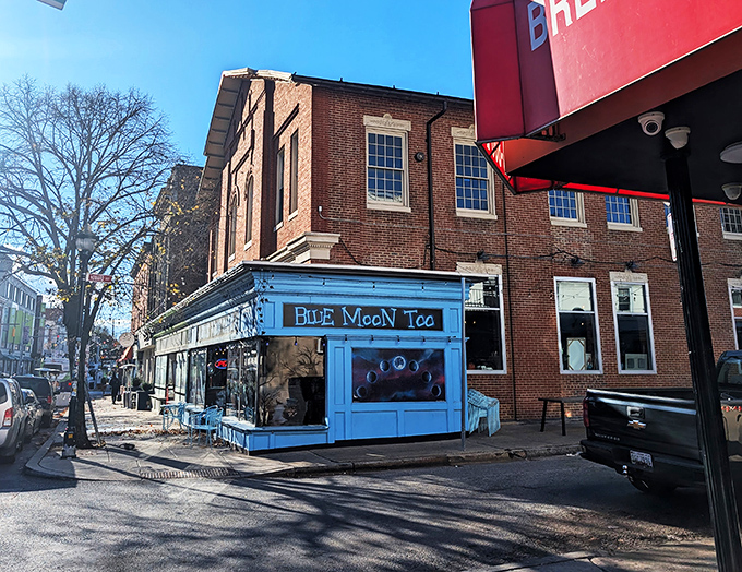 A blue moon rises in Baltimore! This charming fa&ccedil;ade isn't just eye candy&mdash;it's your portal to breakfast nirvana.