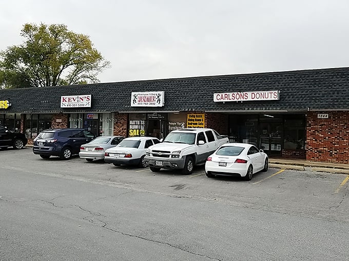 Welcome to donut paradise! Carlson's unassuming exterior hides a world of sugary wonders, proving you should never judge a book by its cover &ndash; or a donut shop by its bricks.