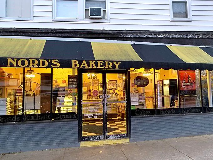 Welcome to sugar paradise! Nord's Bakery's unassuming exterior hides a world of sweet delights, proving you should never judge a book by its cover &ndash; or a bakery by its awning.