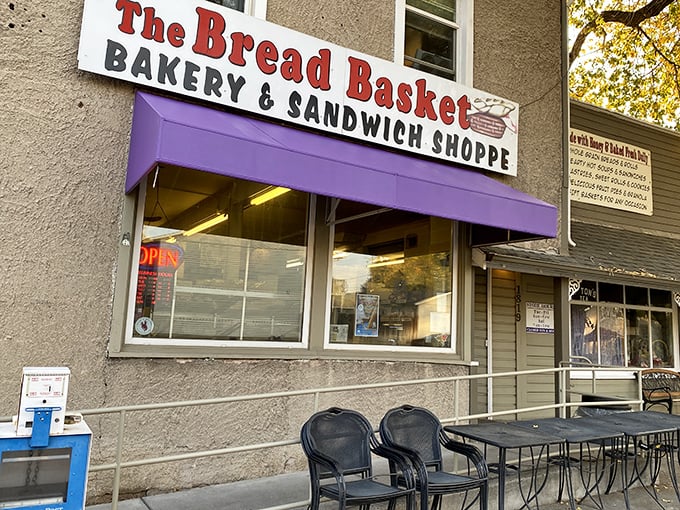 A purple-trimmed oasis of carb-laden bliss! The Bread Basket's unassuming exterior hides a world of deliciousness waiting to be discovered.