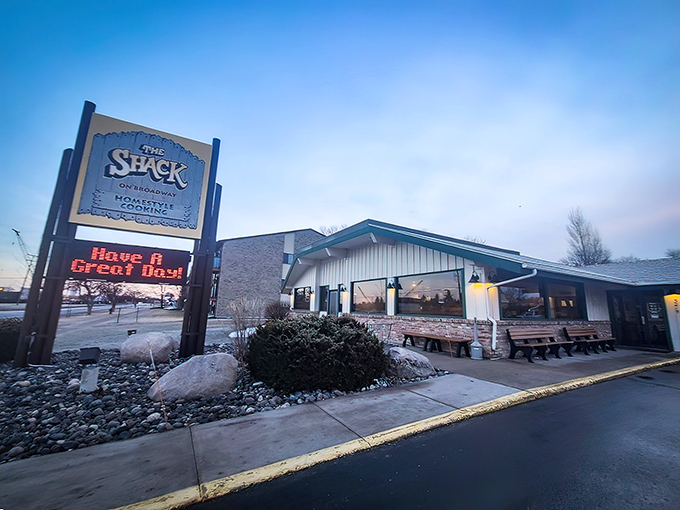 Welcome to breakfast paradise! The Shack on Broadway's unassuming exterior hides a world of culinary delights, proving you can't judge a book by its cover – or a diner by its siding.