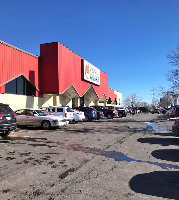 Welcome to the Brass Armadillo, where the exterior is as bold as the treasures inside. This red behemoth stands ready to transport you through time, one antique at a time.