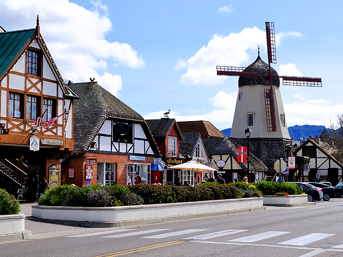 Welcome to Solvang, where Denmark and California had a love child! This charming town square looks like it leapt straight out of a Hans Christian Andersen tale.