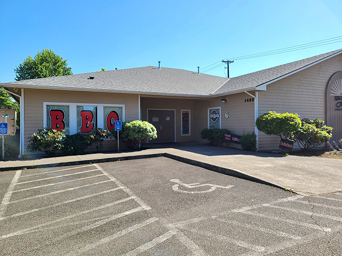 The unassuming exterior of Roger That BBQ stands as Salem's smoke signal to barbecue pilgrims&mdash;those bold red BBQ letters promising salvation for the hungry soul.