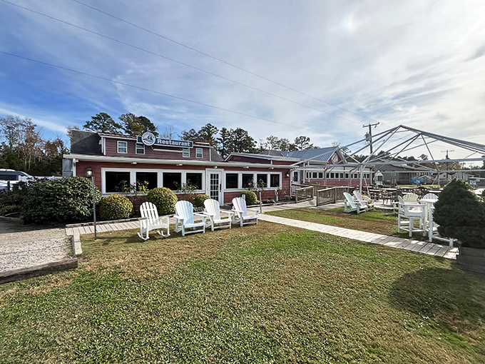Welcome to seafood paradise! This charming red building houses more prime rib than you can shake a fishing rod at. Ahoy, meat lovers!