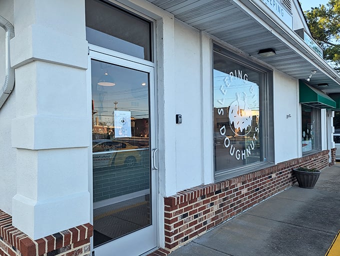 A sleepy bird's paradise! This unassuming storefront hides a world of sugary delights, proving that sometimes the best things come in plain packages.
