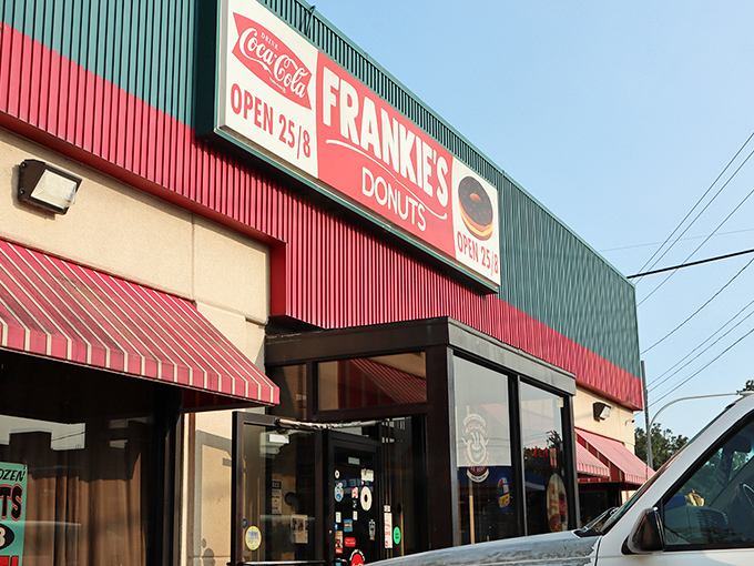 Welcome to Frankie's, where the neon sign shines brighter than your diet plan's hopes and dreams!