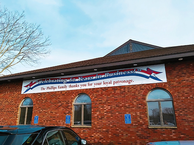 A brick facade that screams "hidden gem" louder than your aunt's secret recipe. This unassuming exterior holds pizza treasures waiting to be discovered.