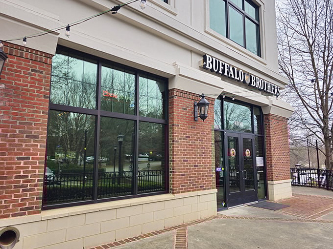 Welcome to Buffalo Brothers, where the brick exterior hides a world of wing-filled wonders. It's like finding Narnia, but with more sauce options.