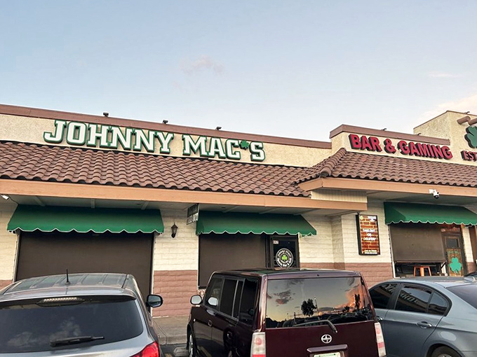 Johnny Mac's: Where sports dreams and buffalo wings collide! This unassuming exterior hides a flavor paradise waiting to be discovered.