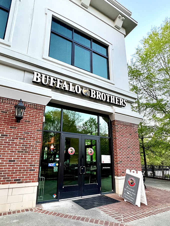 Welcome to Buffalo Brothers, where the brick exterior hides a world of wing-filled wonders. It's like finding Narnia, but with more sauce options. 