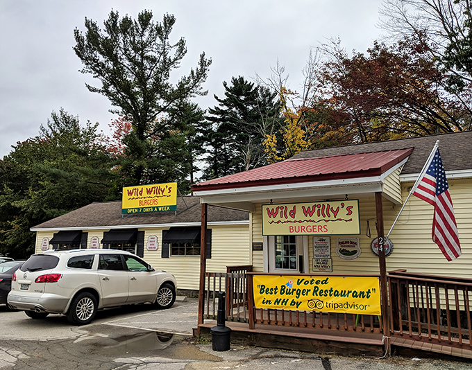 Welcome to burger paradise! Wild Willy's stands proud against the New Hampshire sky, promising a feast fit for a cowboy &ndash; or anyone with taste buds.