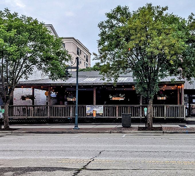 Welcome to burger paradise! This charming porch isn't just for rocking chairs—it's where culinary dreams come true.