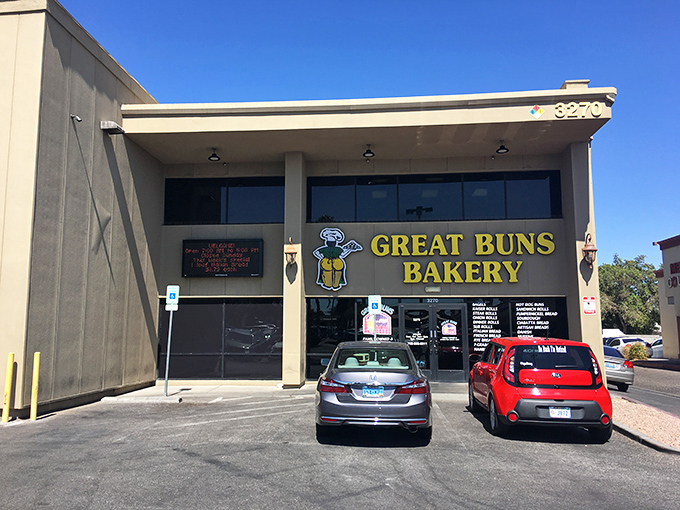Welcome to carb heaven! Great Buns Bakery's unassuming exterior hides a world of buttery, flaky delights that would make even the Keto King reconsider his life choices.