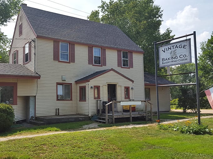 Welcome to carb heaven! This charming yellow house isn't just a bakery; it's a portal to a world where calories don't count and happiness is served fresh daily.