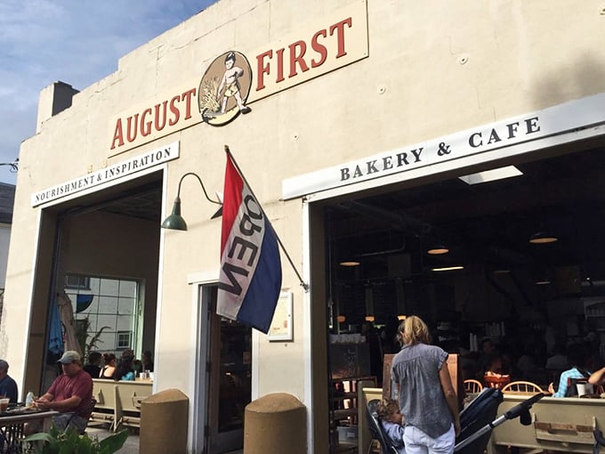 Welcome to carb heaven! August First's charming exterior beckons like a siren song to bread lovers and pastry enthusiasts alike.