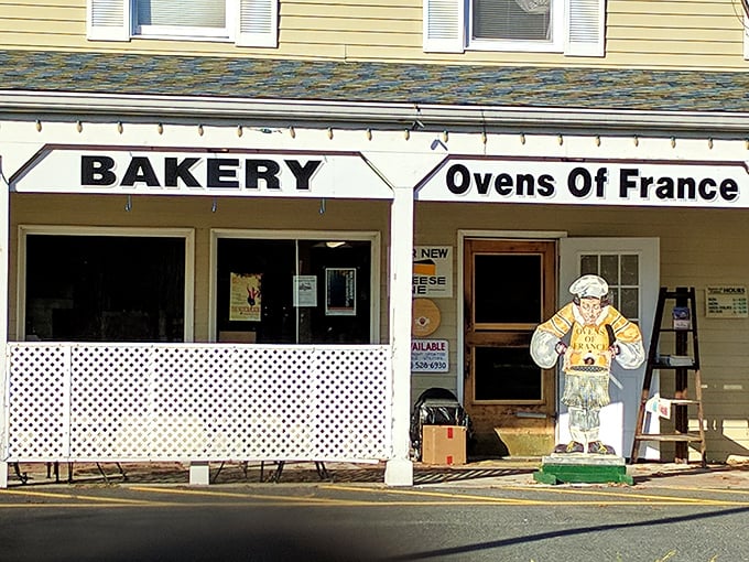 A slice of France in Connecticut! This charming yellow building houses more buttery delights than you can shake a baguette at.