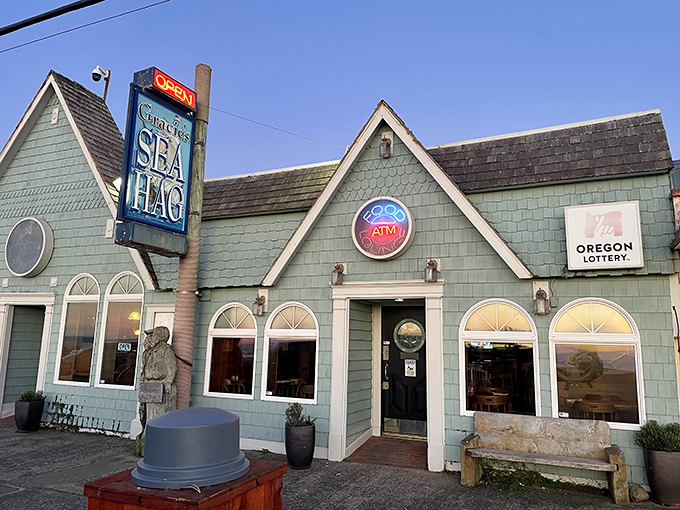 Ahoy, seafood lovers! Gracie's Sea Hag beckons with its charming cedar-shingled exterior, promising a nautical adventure for your taste buds. It's like a cozy beach cottage grew up and became a culinary hotspot!