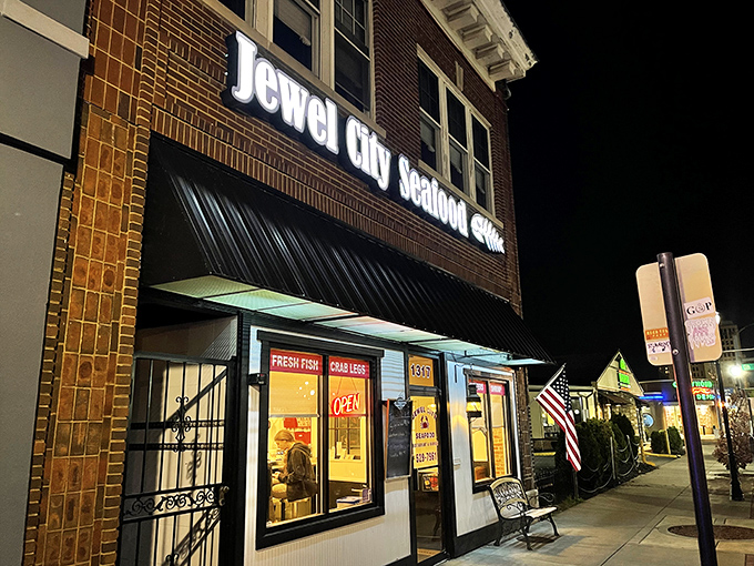 A beacon of seafood delight! Jewel City Seafood's inviting storefront promises a treasure trove of oceanic flavors, right in the heart of Huntington.