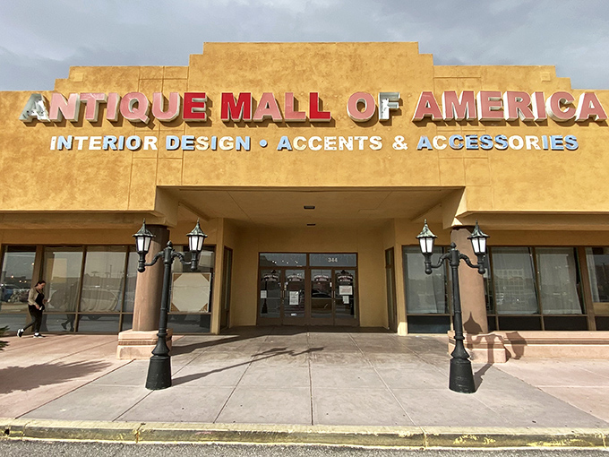 Step into a time machine disguised as a building! The Antique Mall of America's exterior promises a journey through decades of American nostalgia.
