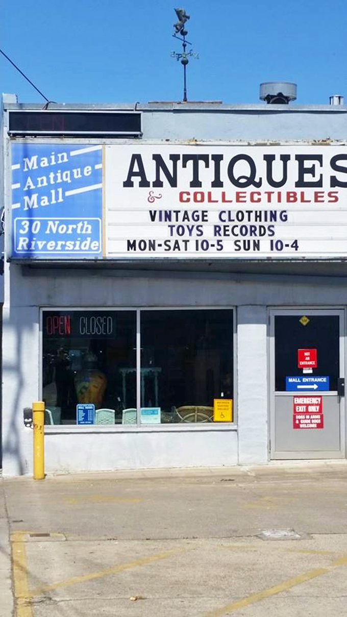 Step into a time warp! This blue-and-orange facade isn't just a storefront—it's a portal to treasures of yesteryear.