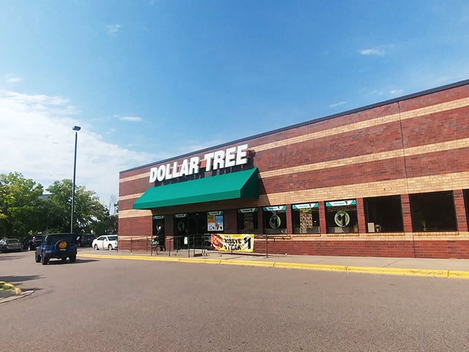 The unassuming brick facade of Dollar Tree in Eden Prairie hides a wonderland of bargains waiting to be discovered inside.