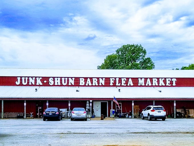 Welcome to the Junk-Shun Barn, where "one man's trash" becomes your living room's new conversation piece. This red barn holds more stories than your grandpa on Thanksgiving!