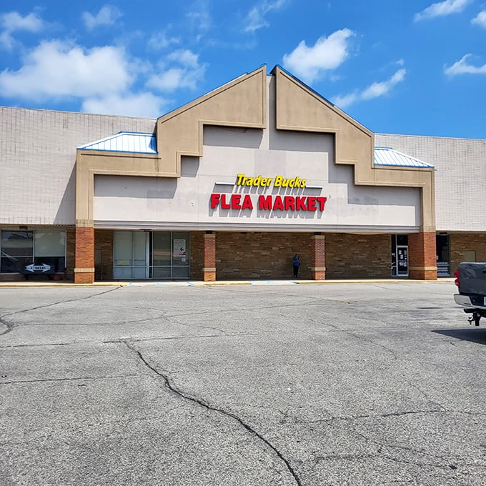 Welcome to Trader Buck's, where retail therapy meets time travel. This facade holds treasures waiting to be unearthed by bargain hunters and nostalgia seekers alike.