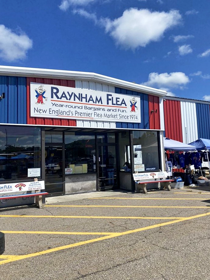 Welcome to the treasure hunter's paradise! Raynham Flea Market's outdoor area is a sea of pop-up tents and endless possibilities.