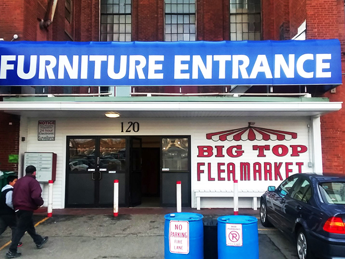 Step right up to the Big Top Flea Market! This brick behemoth isn't just a building; it's a portal to treasure-hunting paradise.