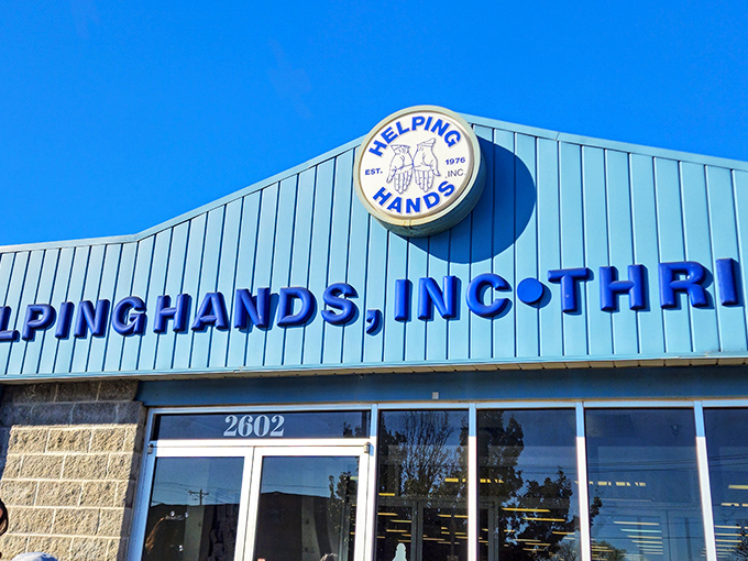 This thrift store's facade promises a treasure trove of bargains and nostalgia inside. Who's ready for a shopping adventure?