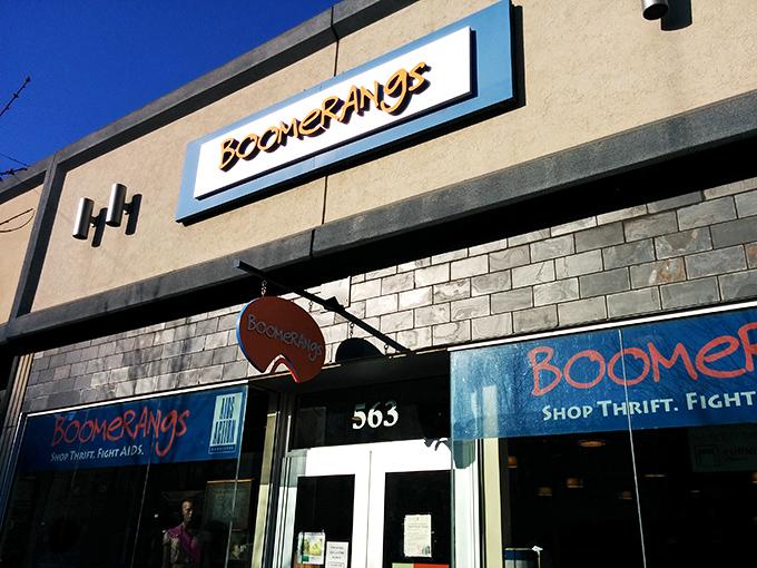 Welcome to Boomerangs, where thrifting dreams come true! This storefront promises a treasure trove of vintage delights and unexpected finds.