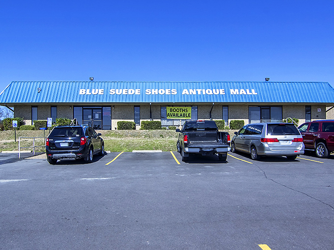The blue-roofed wonderland beckons from I-30 like a siren call to treasure hunters. This isn't just shopping&mdash;it's an expedition into Arkansas's collective attic.