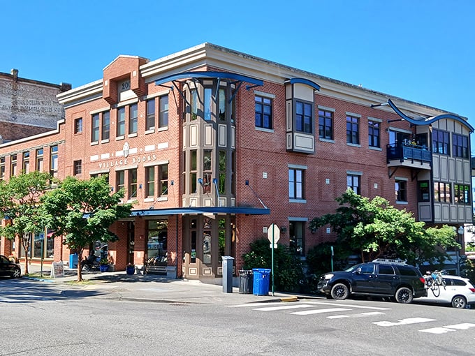 Welcome to the Hogwarts of bookstores! Village Books' brick exterior promises literary magic within its walls.