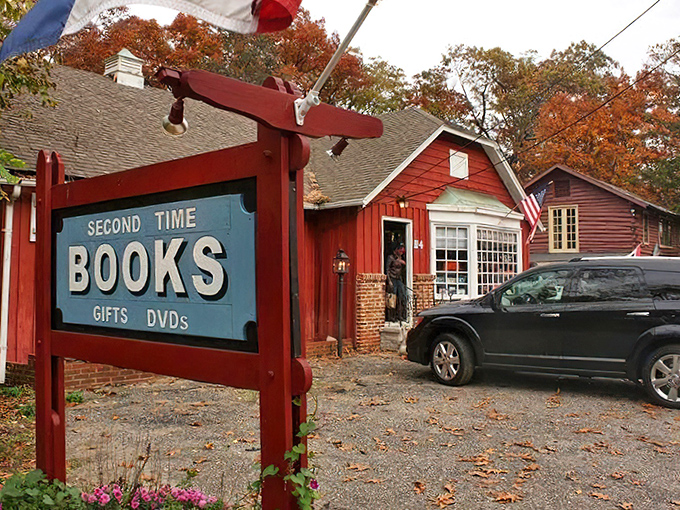 Welcome to Second Time Books, where literary dreams come true! This charming red barn beckons bibliophiles like a siren call to seafaring sailors.