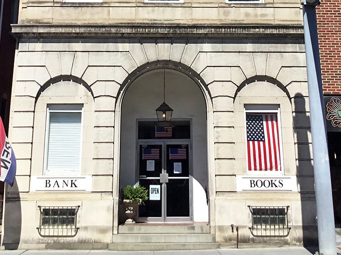 Step into a literary time machine! This grand old bank building now safeguards treasures of the written word, proving that some investments never lose their value.