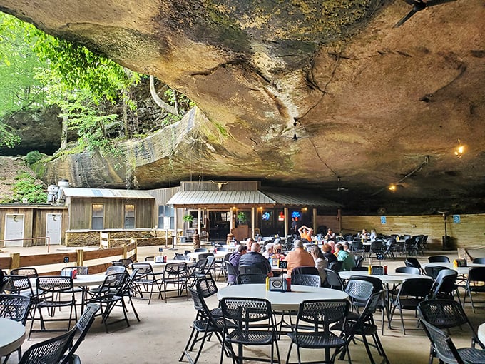 Talk about a rock-solid dining experience! Rattlesnake Saloon brings new meaning to "cave cuisine," serving up hearty meals under a massive natural overhang.