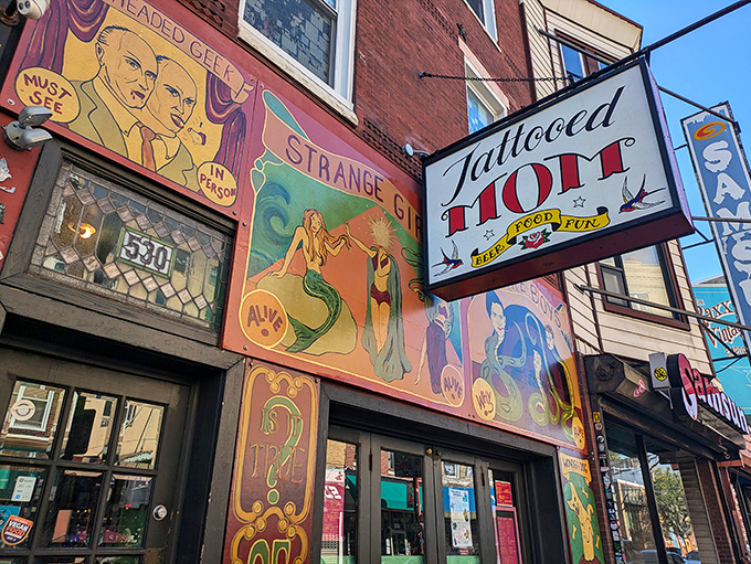 Welcome to Tattooed Mom, where punk rock meets comfort food! This South Street gem is like a living, breathing art project that just happens to serve delicious grub.