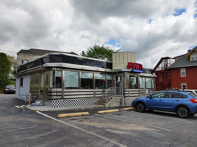 Step into a time machine disguised as a diner! This chrome-clad beauty is where nostalgia meets your breakfast cravings.