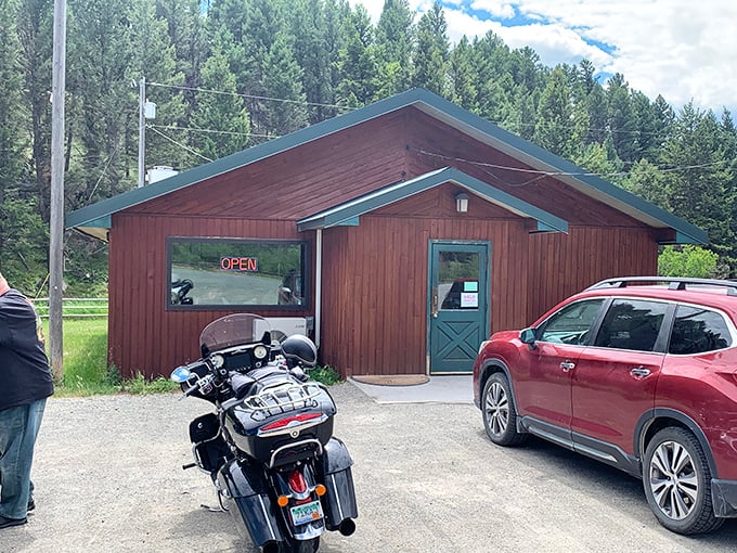 A rustic wooden haven nestled among towering pines, this unassuming cafe proves that big flavors come in small packages.