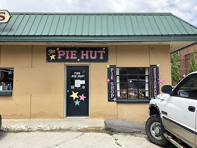 Welcome to pie paradise! The Pie Hut's unassuming exterior hides a world of flaky, fruity wonders waiting to be discovered.