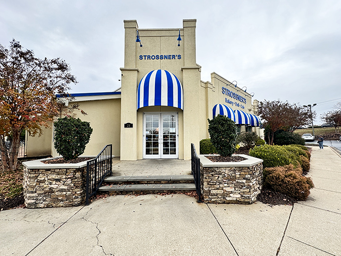 Welcome to pie paradise! Strossner's blue-and-white awnings beckon like a siren's call to dessert lovers everywhere. Resistance is futile, my friends.