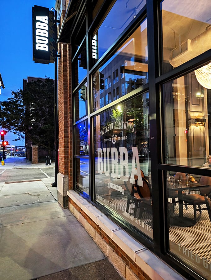 Brick and mortar meets Southern charm: Bubba's exterior promises a culinary adventure that'll make your taste buds do the Charleston.