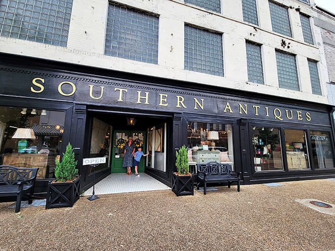 Step into a time machine disguised as a storefront! Southern Antiques beckons with its classic charm and promises of treasures within.