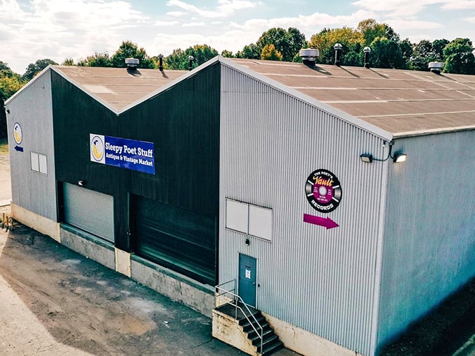 Welcome to the Sleepy Poet, where dreams of vintage treasures come true! This unassuming exterior houses a wonderland of nostalgia and quirky finds. 