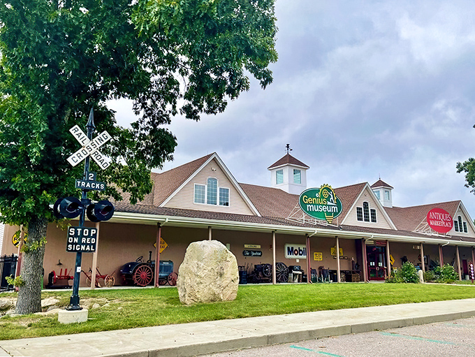 All aboard the nostalgia express! This vintage steam engine sets the stage for a journey through time at PAST Antiques Marketplace.