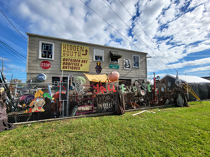Welcome to the Twilight Zone of antiques! The Hidden South's facade is a visual appetizer that'll have your curiosity doing backflips.